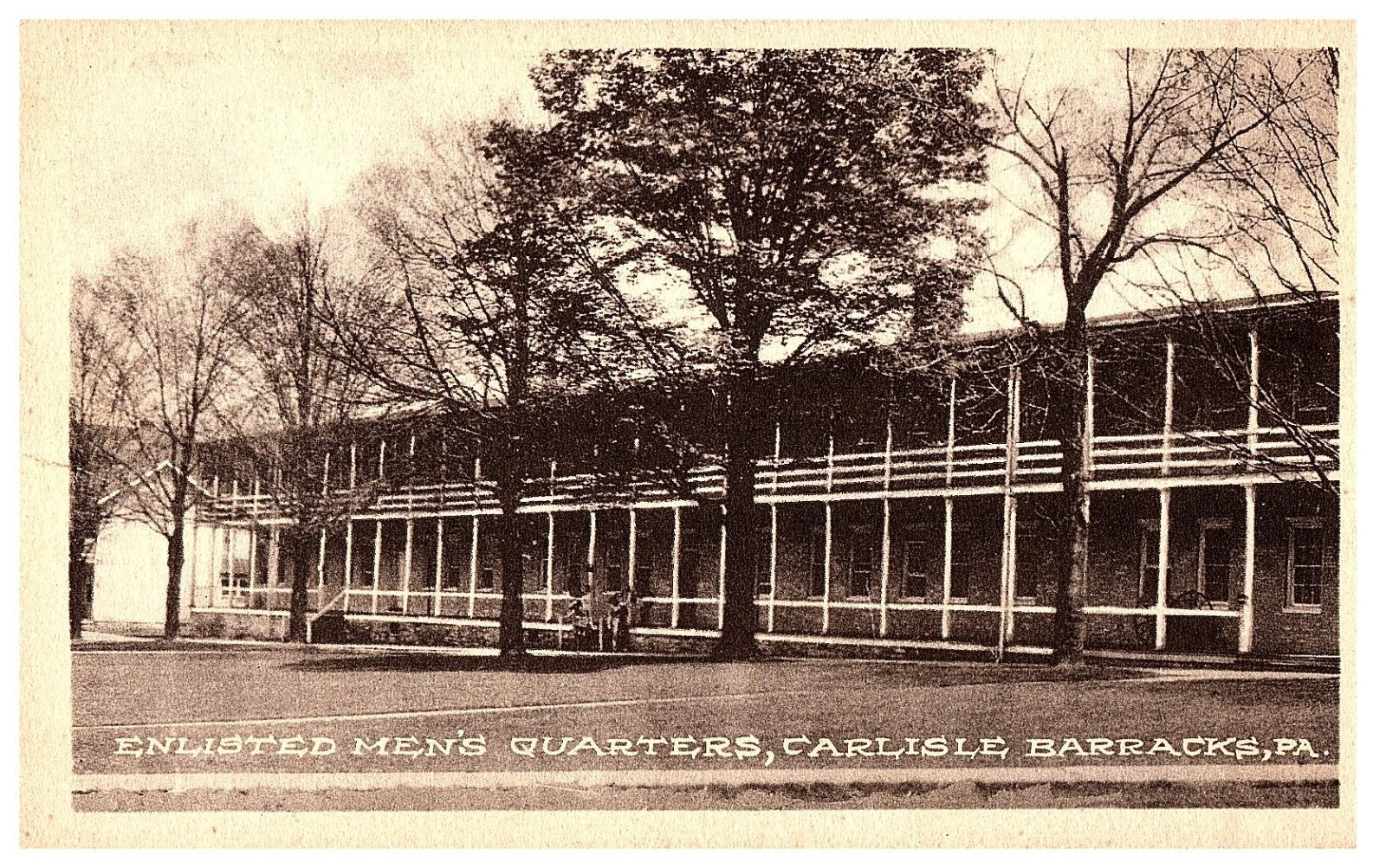 Enlisted Mens Quarters Carlisle Barracks Pennsylvania PA B & W Postcard ...