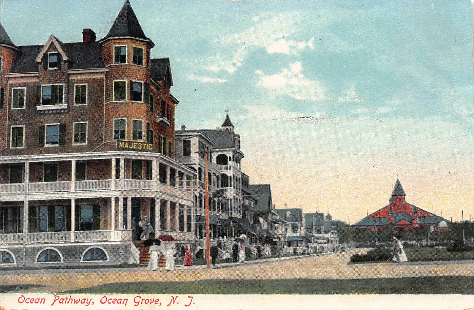 Ocean Pathway, Ocean Grove, New Jersey, early postcard, used in 1907 ...
