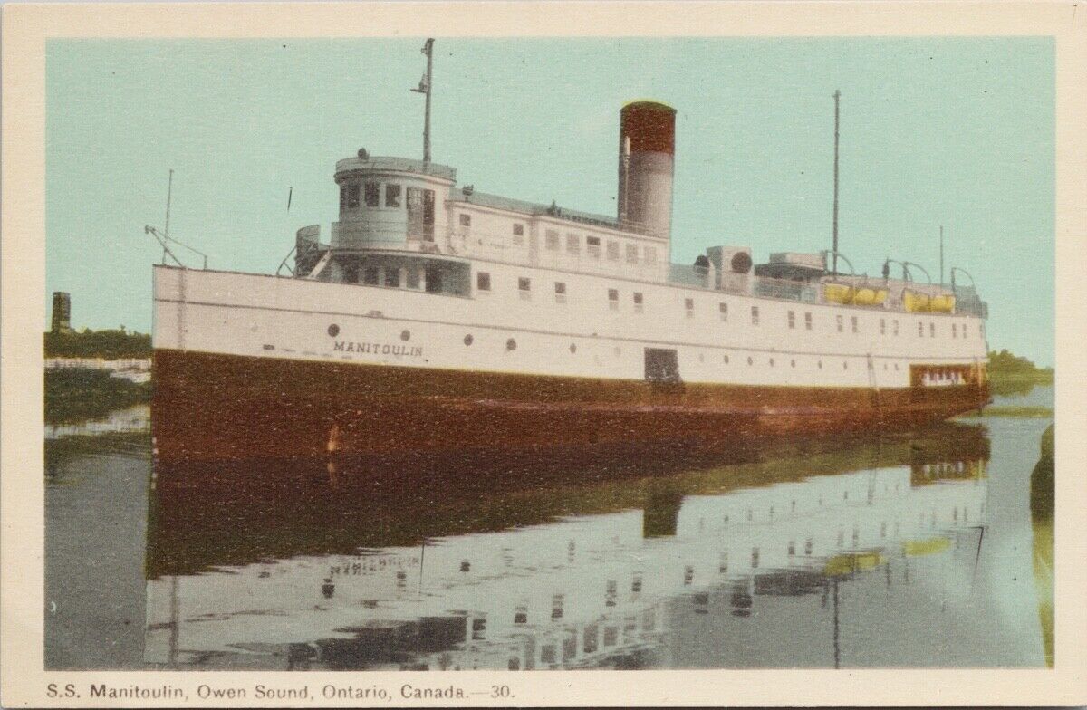 SS 'Manitoulin' Ship Owen Sound Ontario Canada Unused PECO Postcard H28 ...