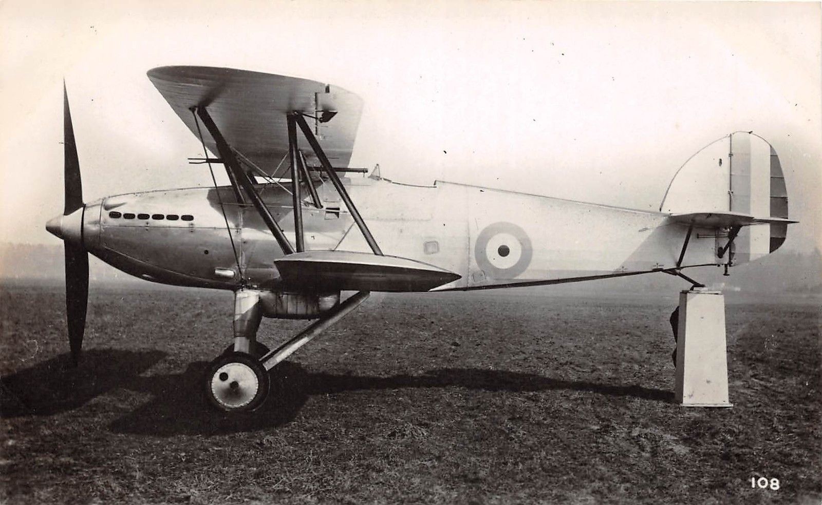 British England AIRPLANE RPPC c30-40s Hawker Fury Biiplane fighter RAF ...