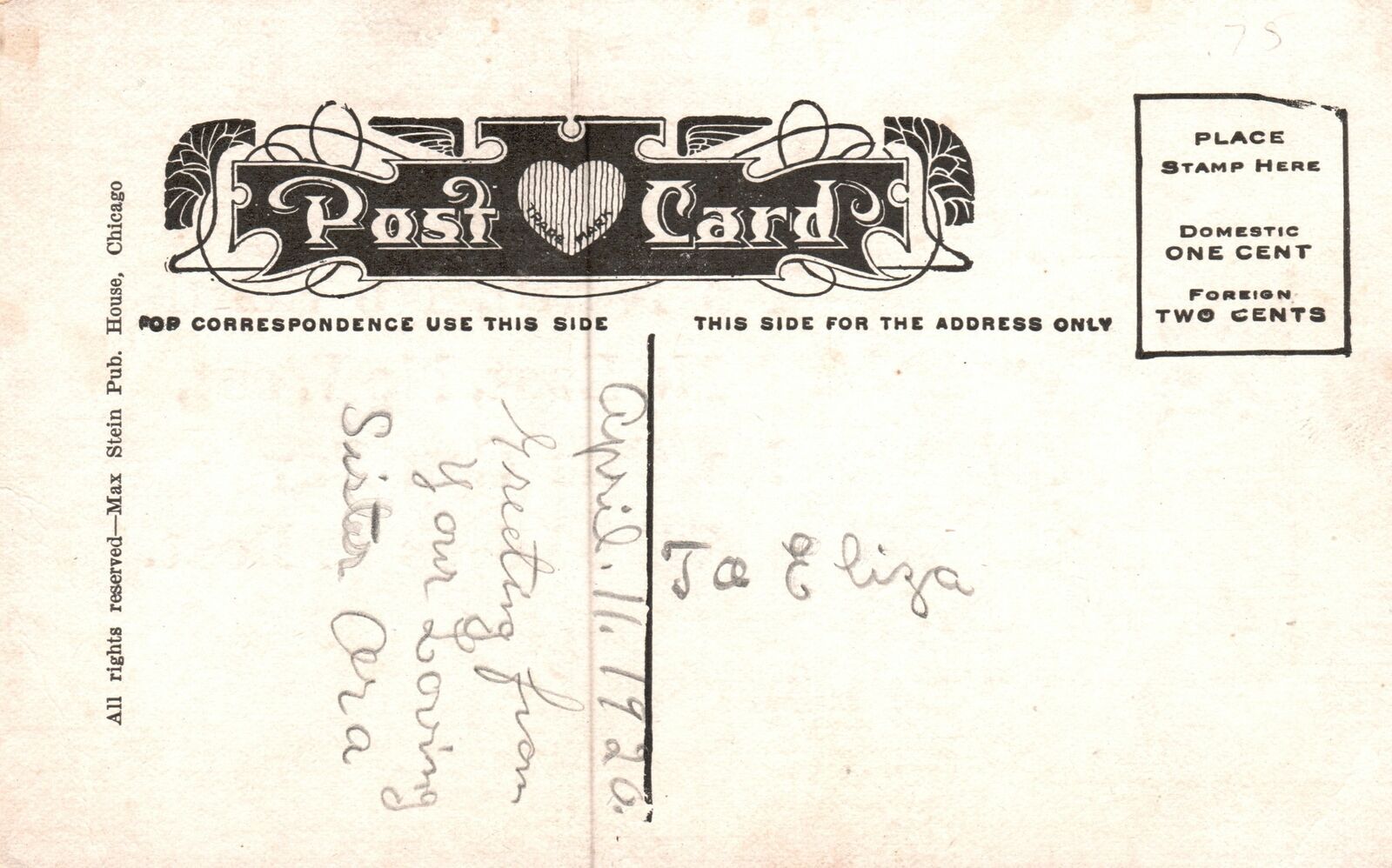 Vintage Postcard 1910's No North No South Can Say Who Loves It Best ...