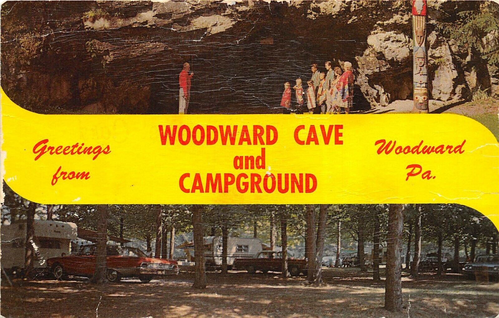Woodward Pennsylvania 1960s Postcard Woodward Cave and Campground ...