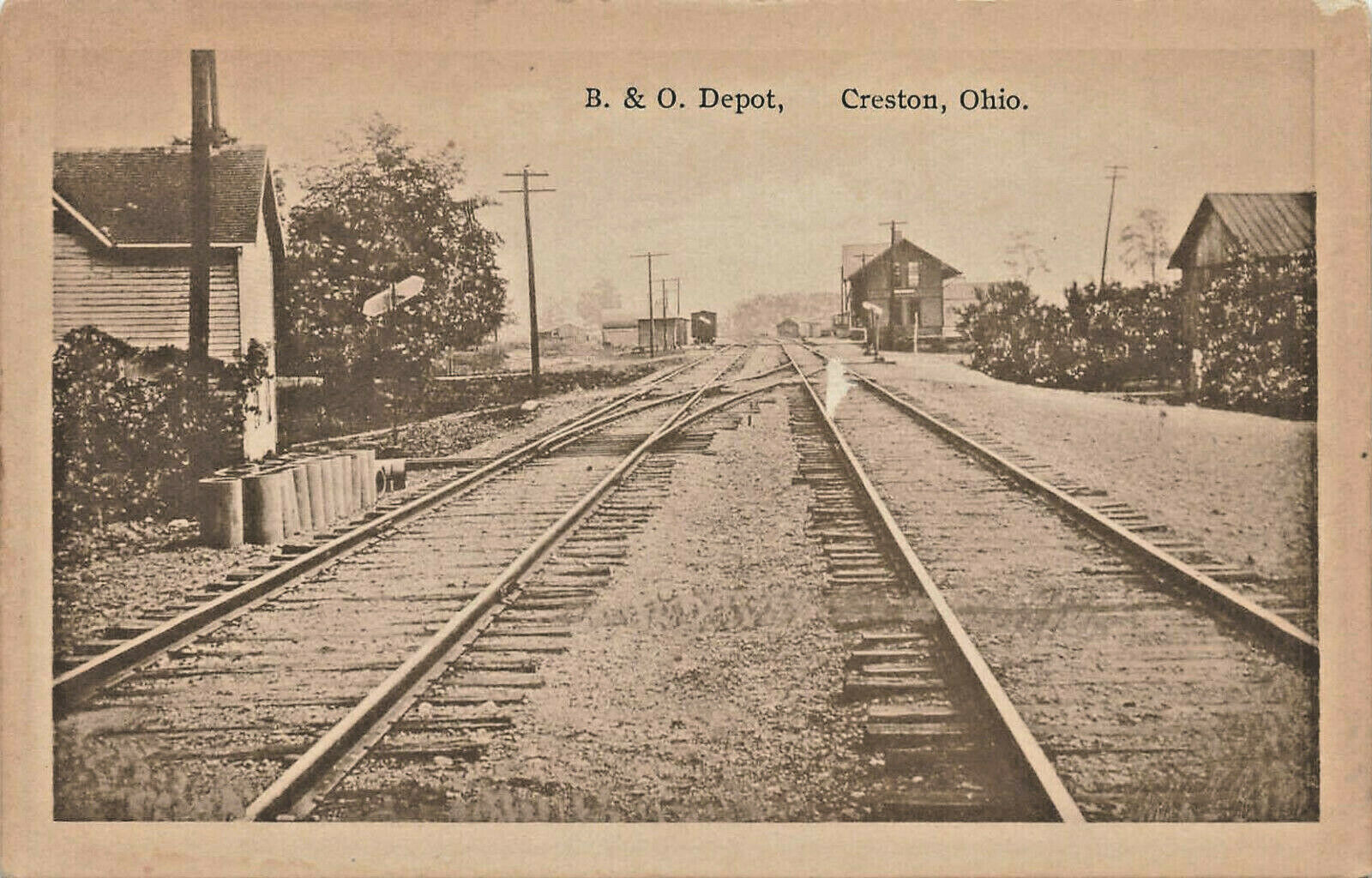 Creston OH B & O Railroad Station Train Depot Postcard | United States ...