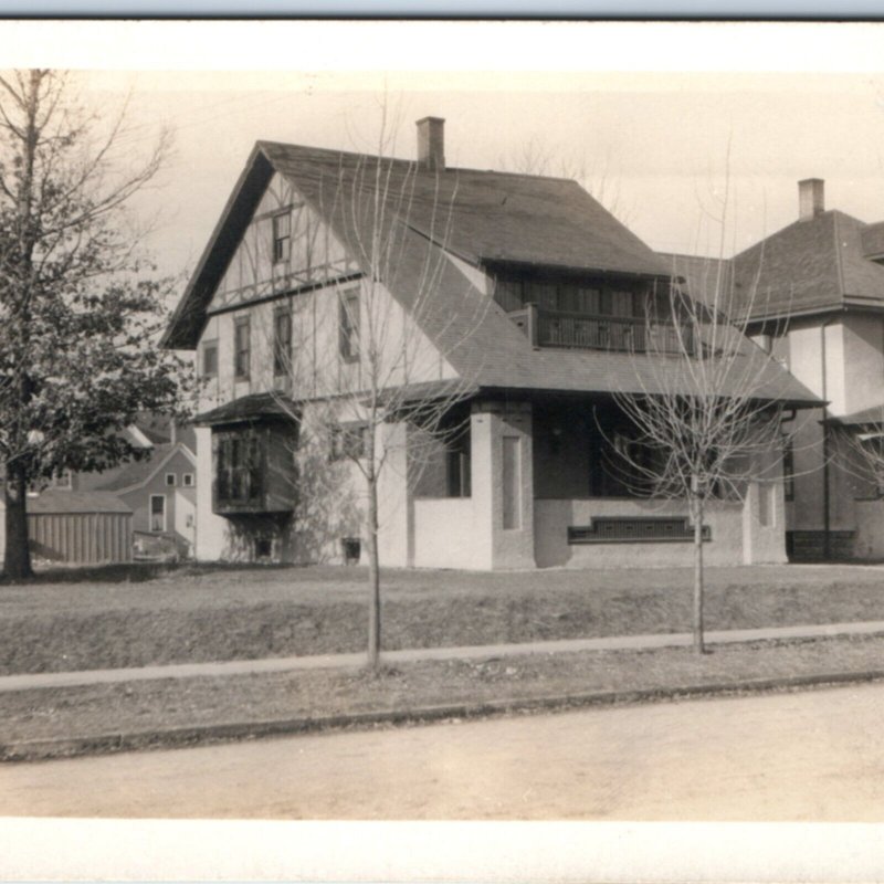 c1910s RARE American Foursquare Craftsman &Tudor House RPPC Roof Real ...