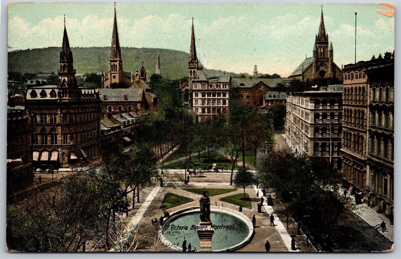 Vtg Canada Quebec Montreal Victoria Square Park 1909 City View Old ...