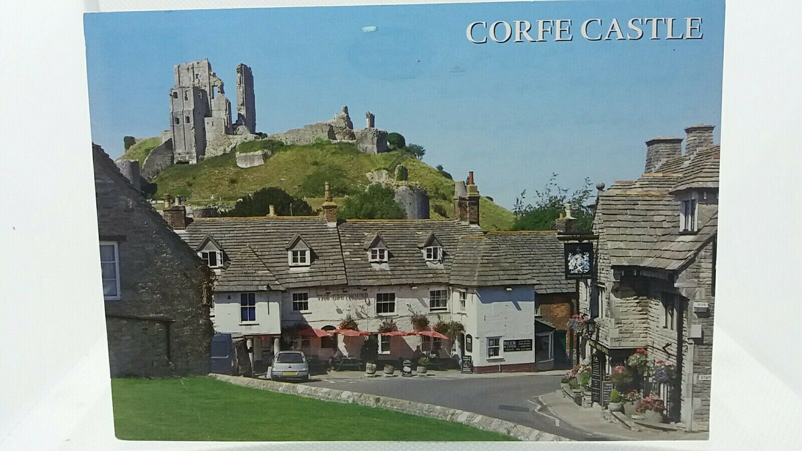 Vintage Postcard Corfe Castle Dorset , The Village & The Greyhound Pub ...
