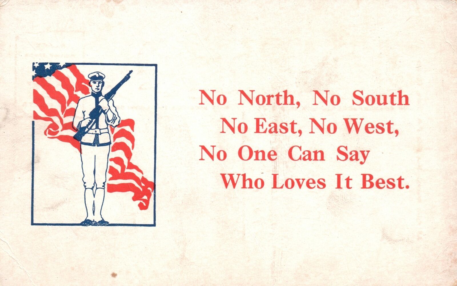 Vintage Postcard 1910's No North No South Can Say Who Loves It Best ...