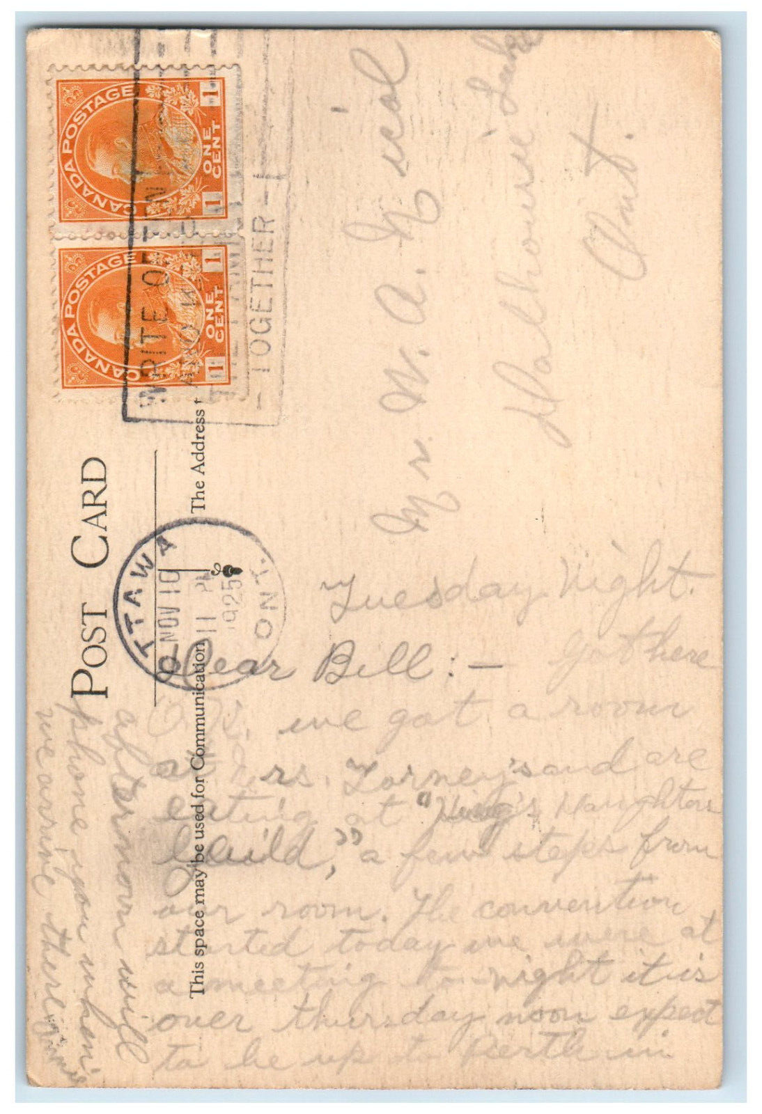 1925 Parliament Buildings Wellington Street Ottawa Canada Posted ...