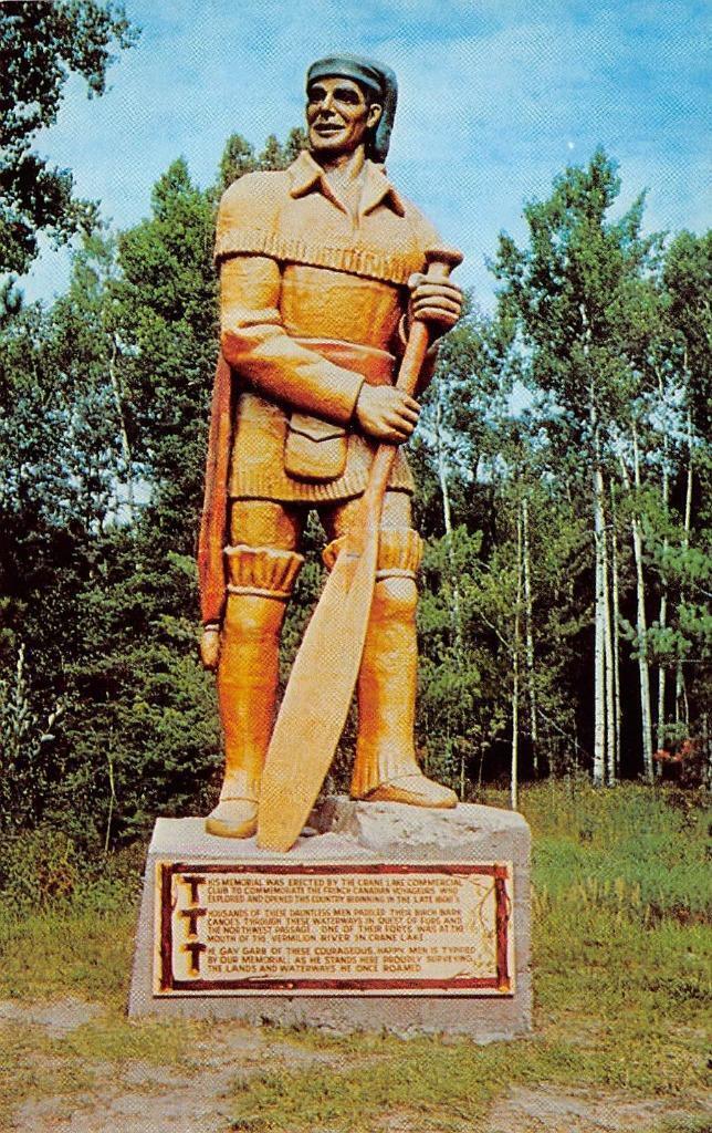 "THE VOYAGEUR" Crane Lake, Minnesota Roadside Statue c1950s Vintage ...