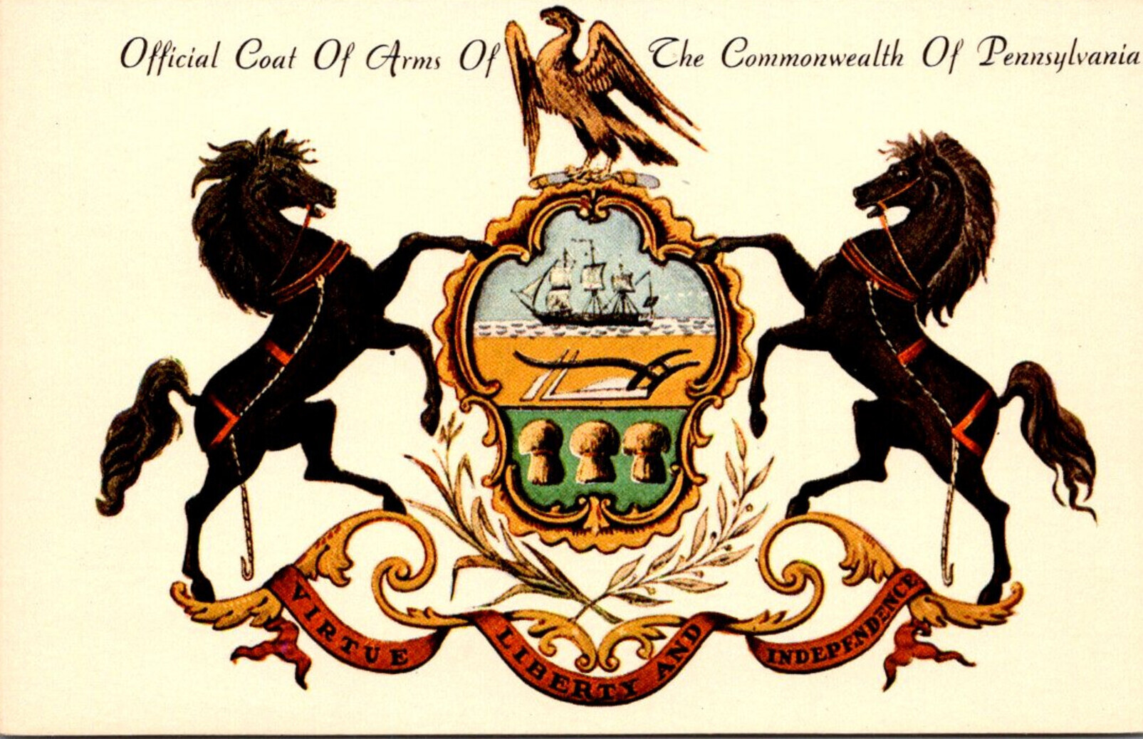 Pennsylvania Official Coat Of Arms Of The Commonwealth Of Pennsylvania ...