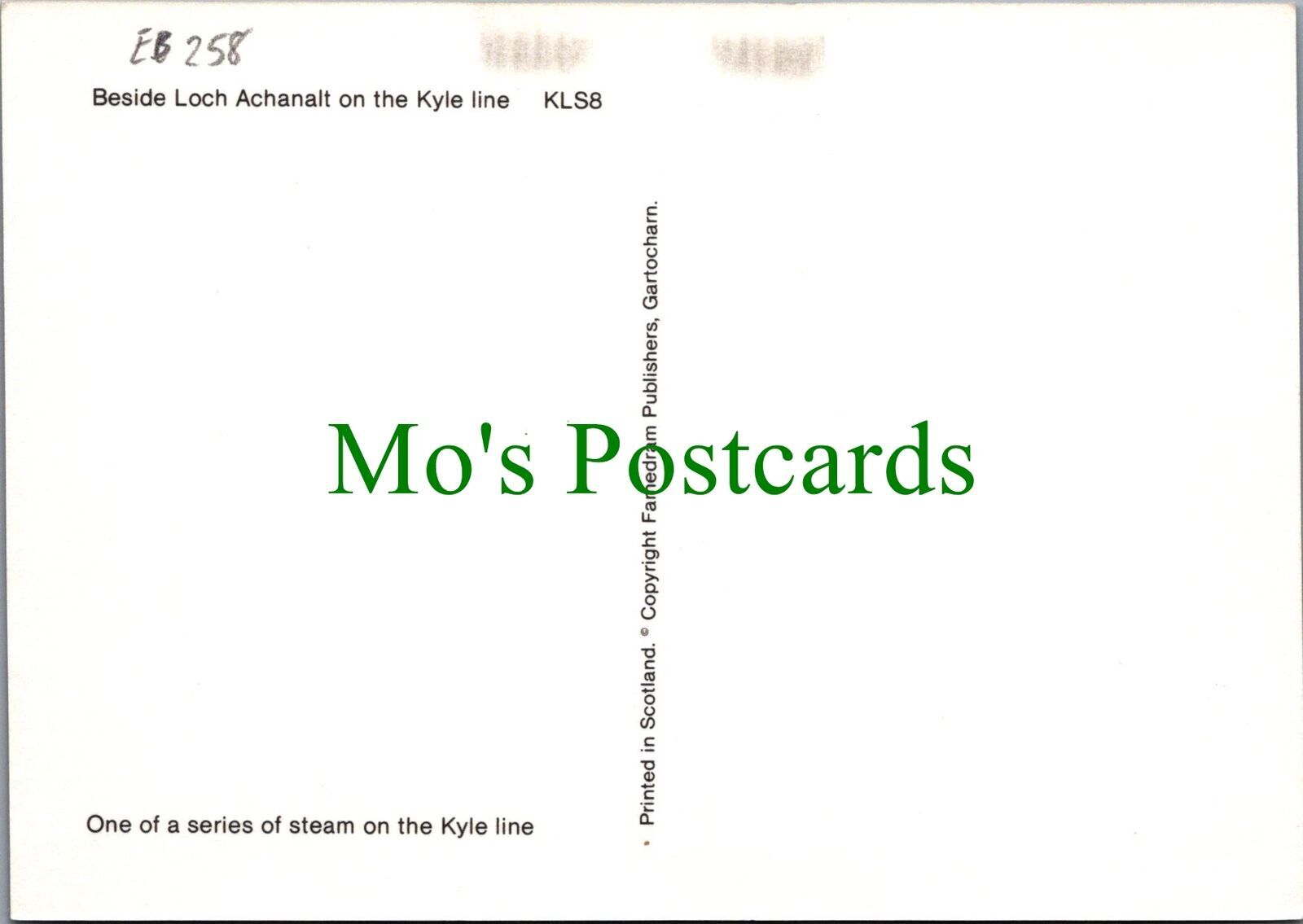 Railway Transport Postcard - Steam Train at Loch Achanalt, Kyle Line ...