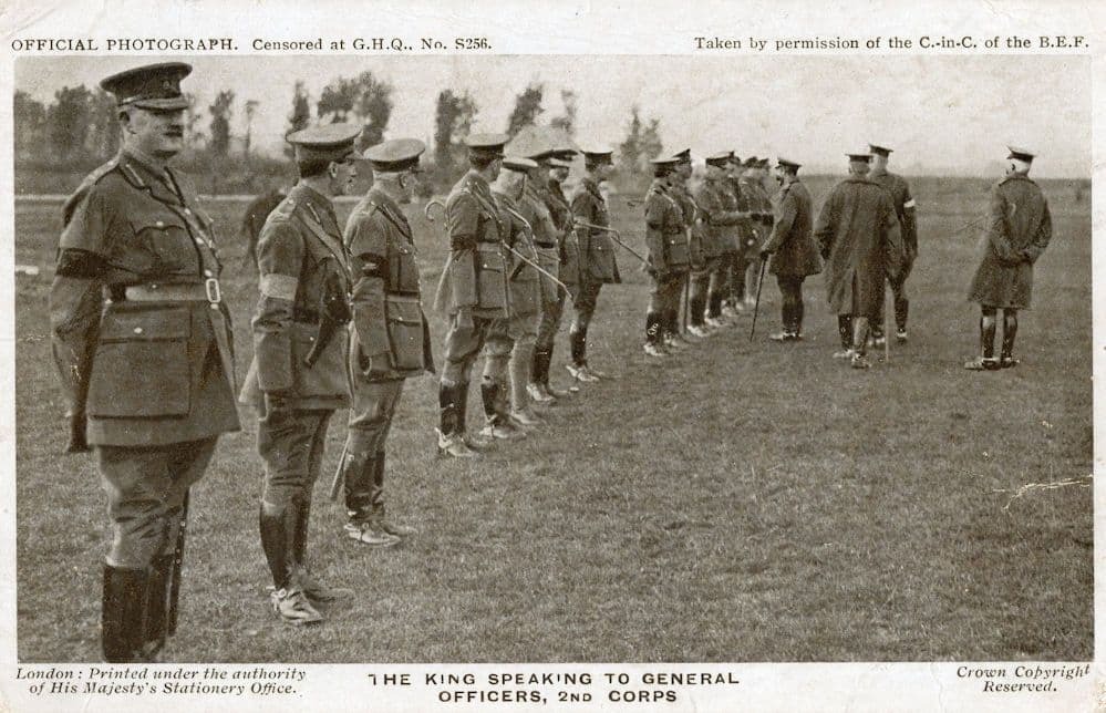 The King Speaking To Various Army Officers Rare WW1 Military Postcard ...