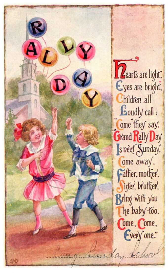 Rally Day , Poem, Balloons, Victorian Children | Topics - Religious ...