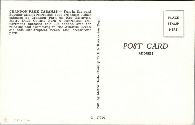 Vtg Miami FL Crandon Park Cabanas Lifeguard Stand Key Biscayne 1950s ...