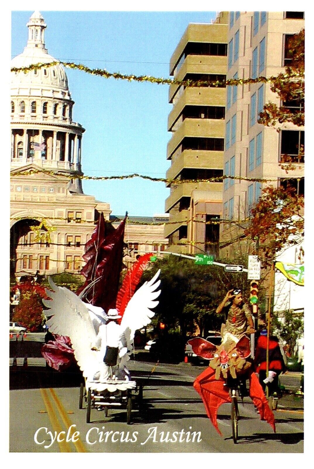 Austin Texas Cycle Cirus Scenic Downtown Festival Chrome UNP Postcard ...