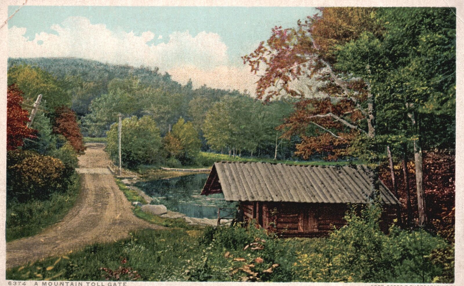 Vintage Postcard Mountain Tollgate Trail Pathway Through The Woods Lake ...