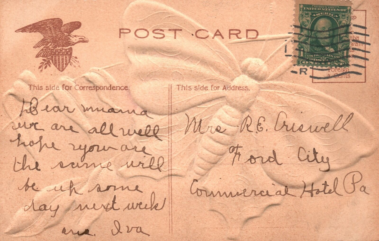 Vintage Postcard Greeting And All Good Wishes Friendship Remembrance ...