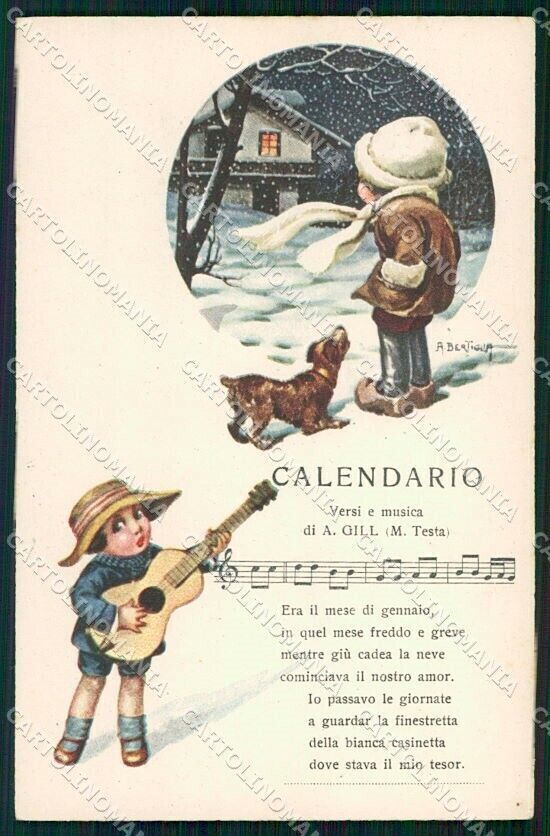 Artist Signed Bertiglia Spartito Musicale serie 2293 cartolina XP9086 ...