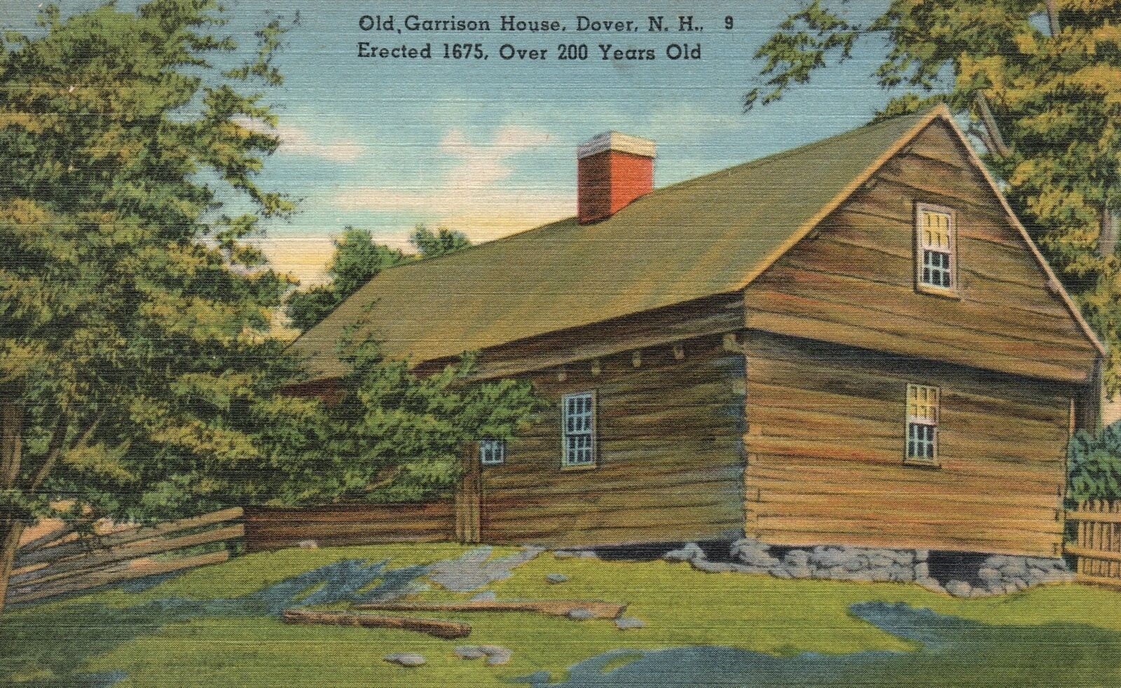 Vintage Postcard Old Garrison House Over 200 Years Old Dover New ...
