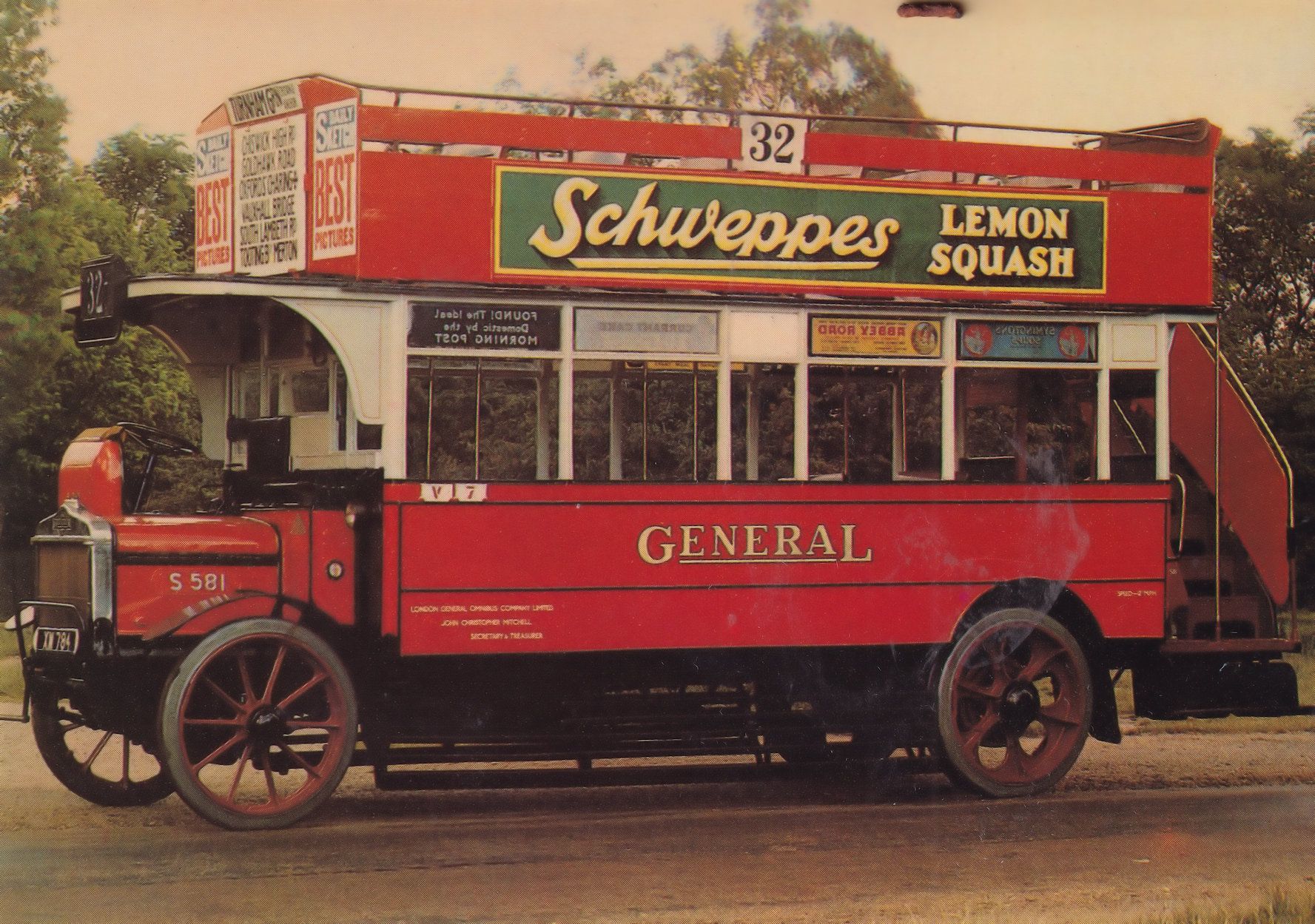 Schweppes Lemon Squash London Bus Poster Advertising Postcard | Topics ...