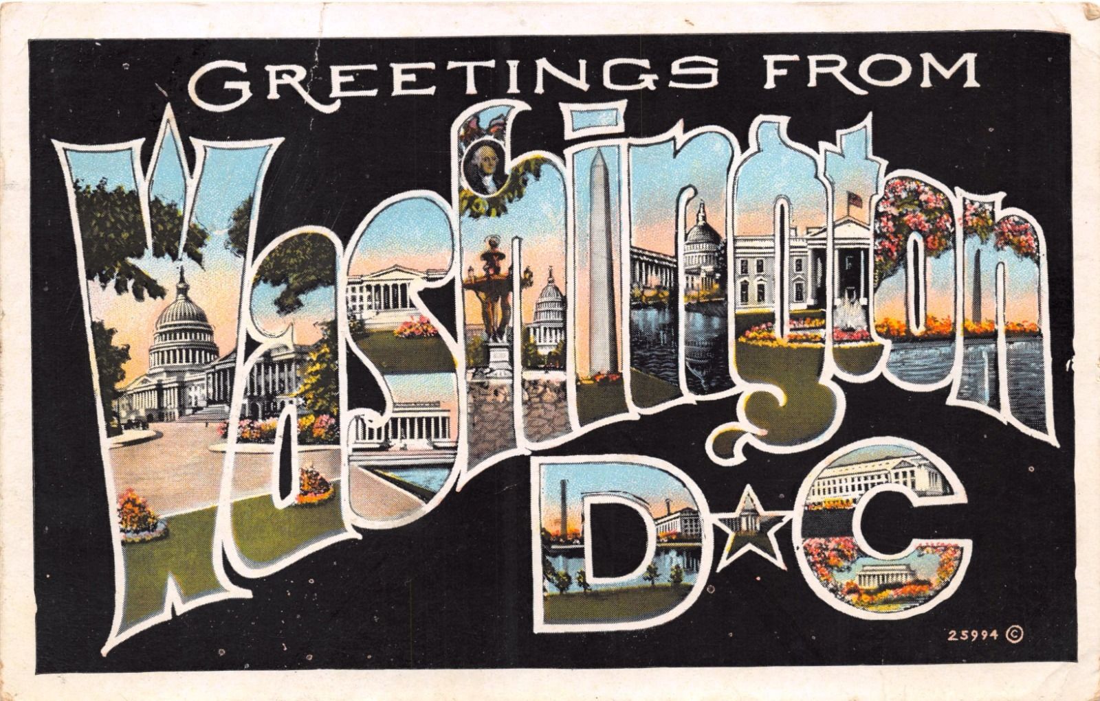 Washington Dc~Large Letter Greetings From~B S Reynolds Publ Postcard ...