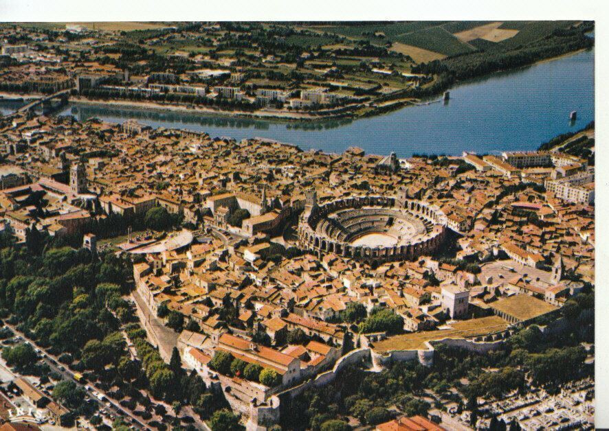 France Postcard - Arles - Aerial View of The Ramparts - Antic Theatre ...