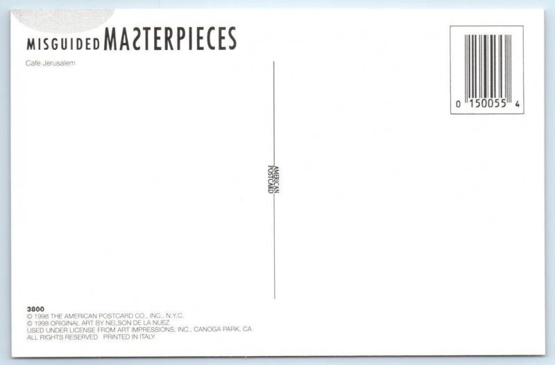 Misguided Masterpiece CAFE JERUSALEM Nelson de la Nuez Artist 4"x6 ...