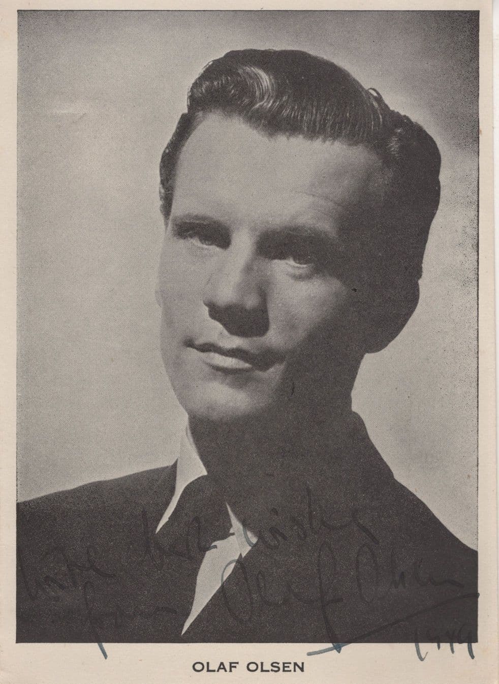 Olaf Olsen The Man In The White Suit Large Old Hand Signed Photo ...