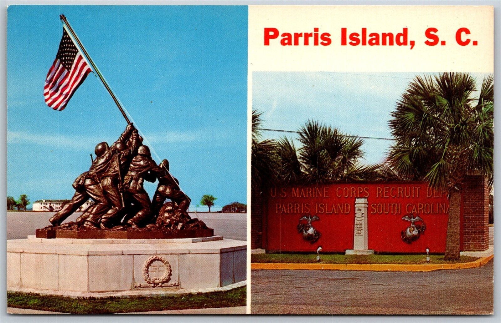 Vtg Parris Island South Carolina SC Marine Corps Boot Camp Monuments ...