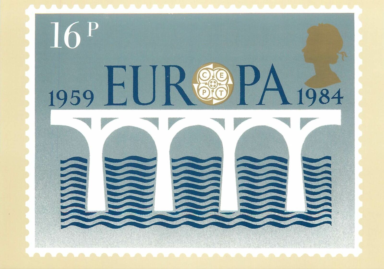 British stamp on Postcard Europa drawing by Fritz Wegner design J ...