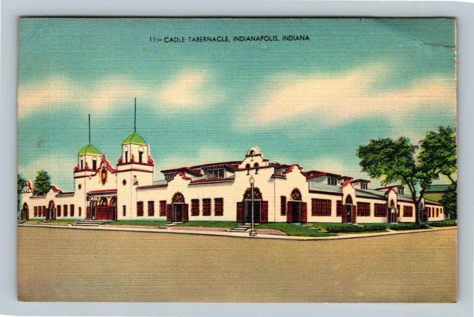 Indianapolis IN, Cadle Tabernacle, 1968 Demolished, Linen Indiana c1947 ...