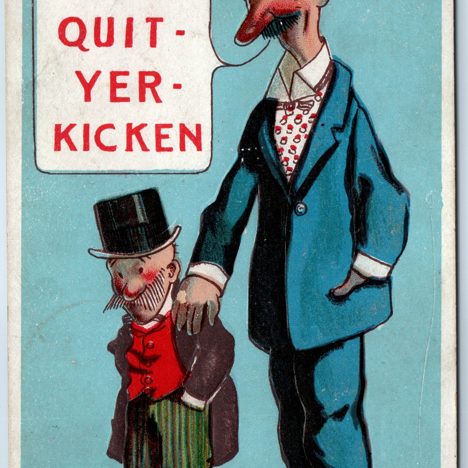 1909 Comic New York American "Smile and Quit Yer Kicken" Small Man ...