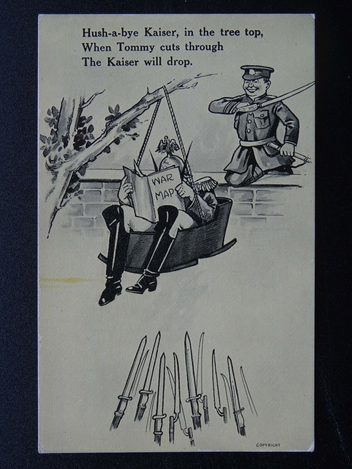 WW1 War Cartoons Series HUSH-A-BYE KAISER c1914 Postcard Bamforth 5018 ...