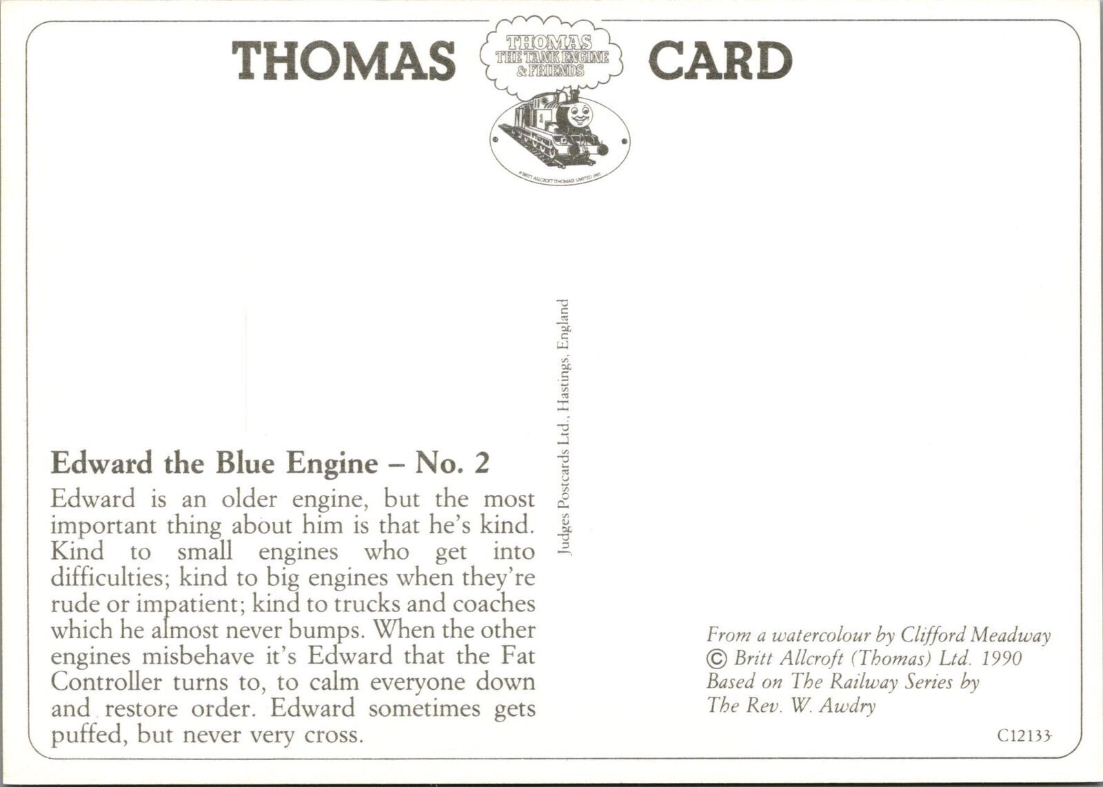 Children's TV Postcard - Thomas The Tank Engine and Friends Animation ...