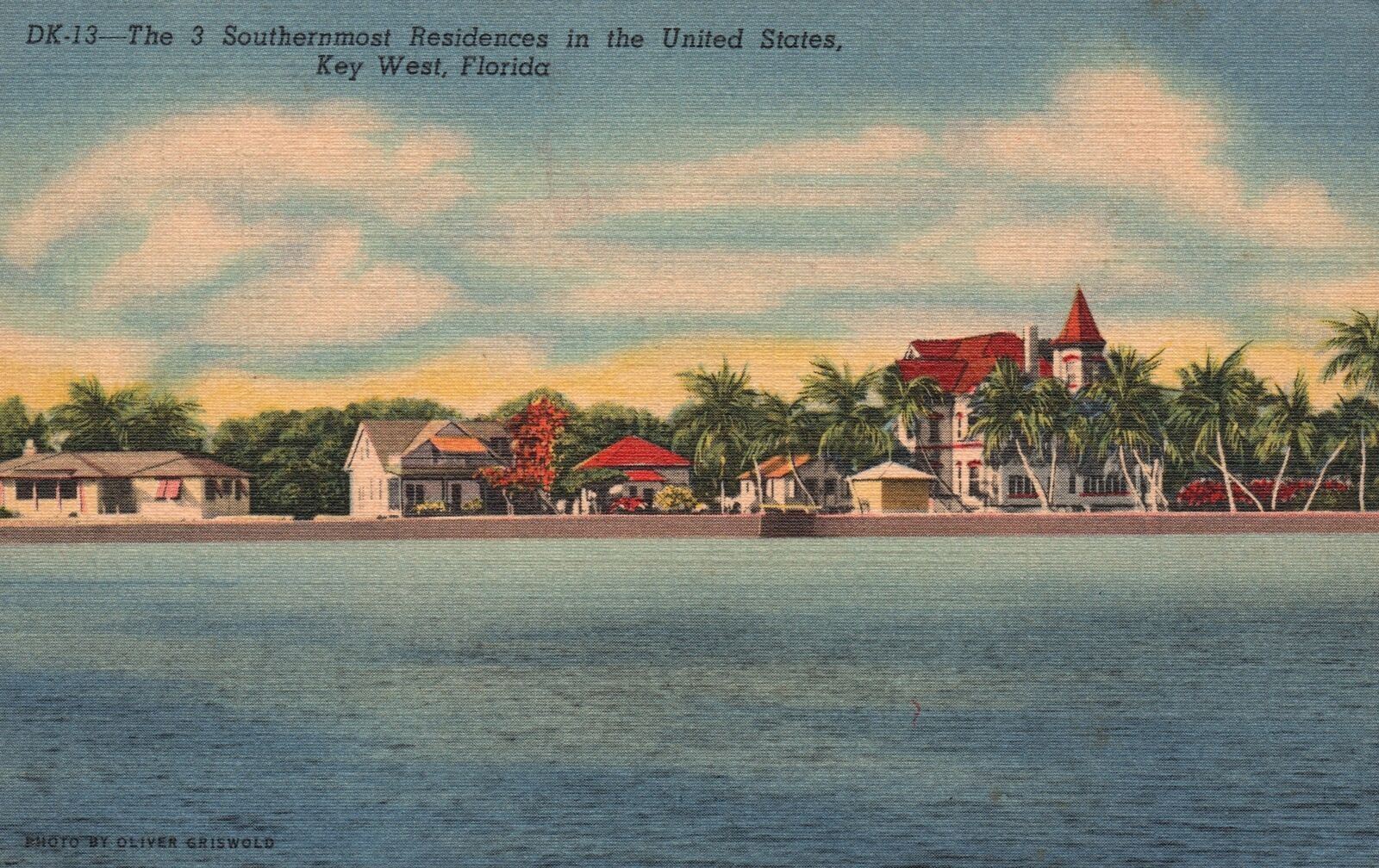 Vintage Postcard 1951 Southernmost Residences in United States Key West ...