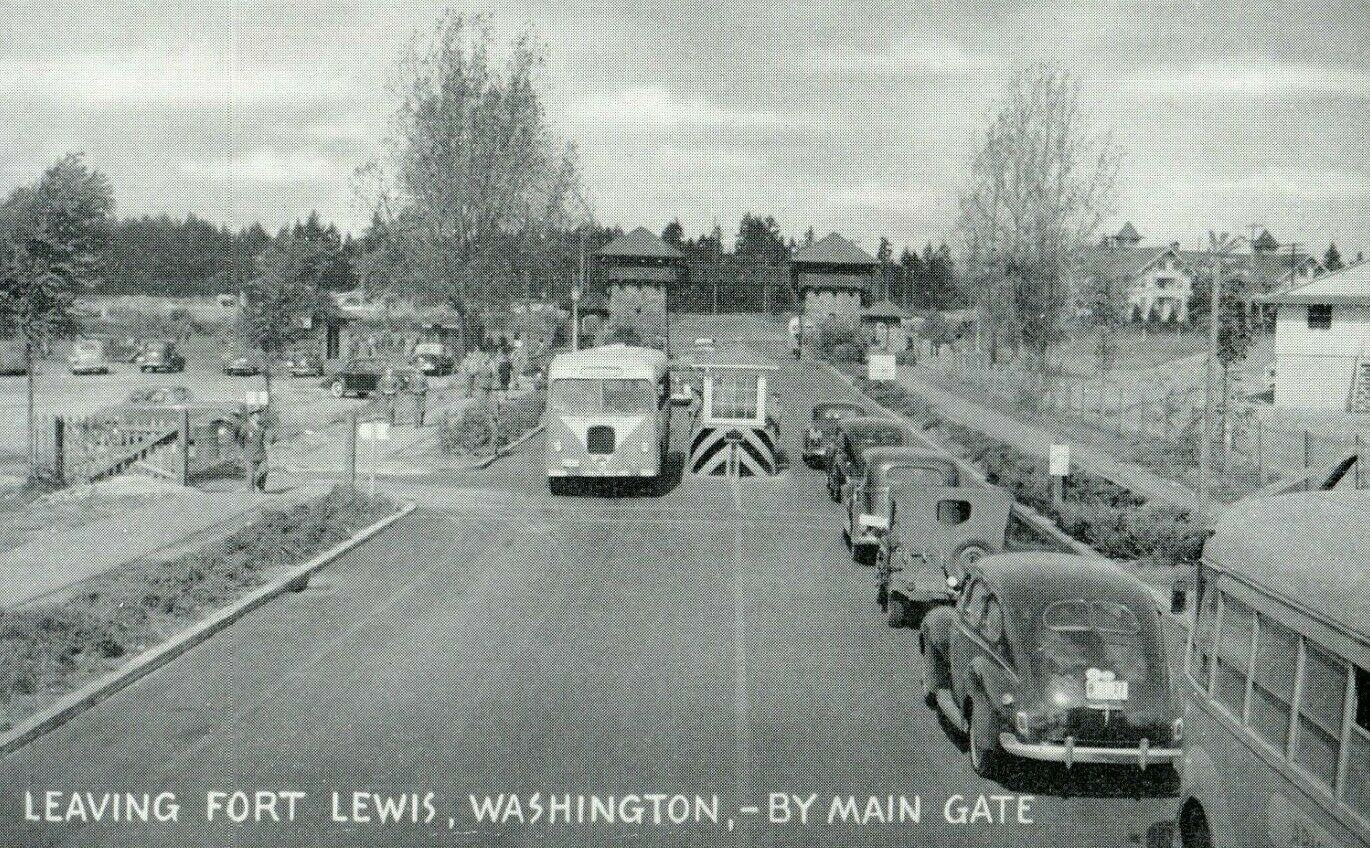 Leaving Fort Lewis, Main Gate, Washington Vintage Postcard P87 | United ...