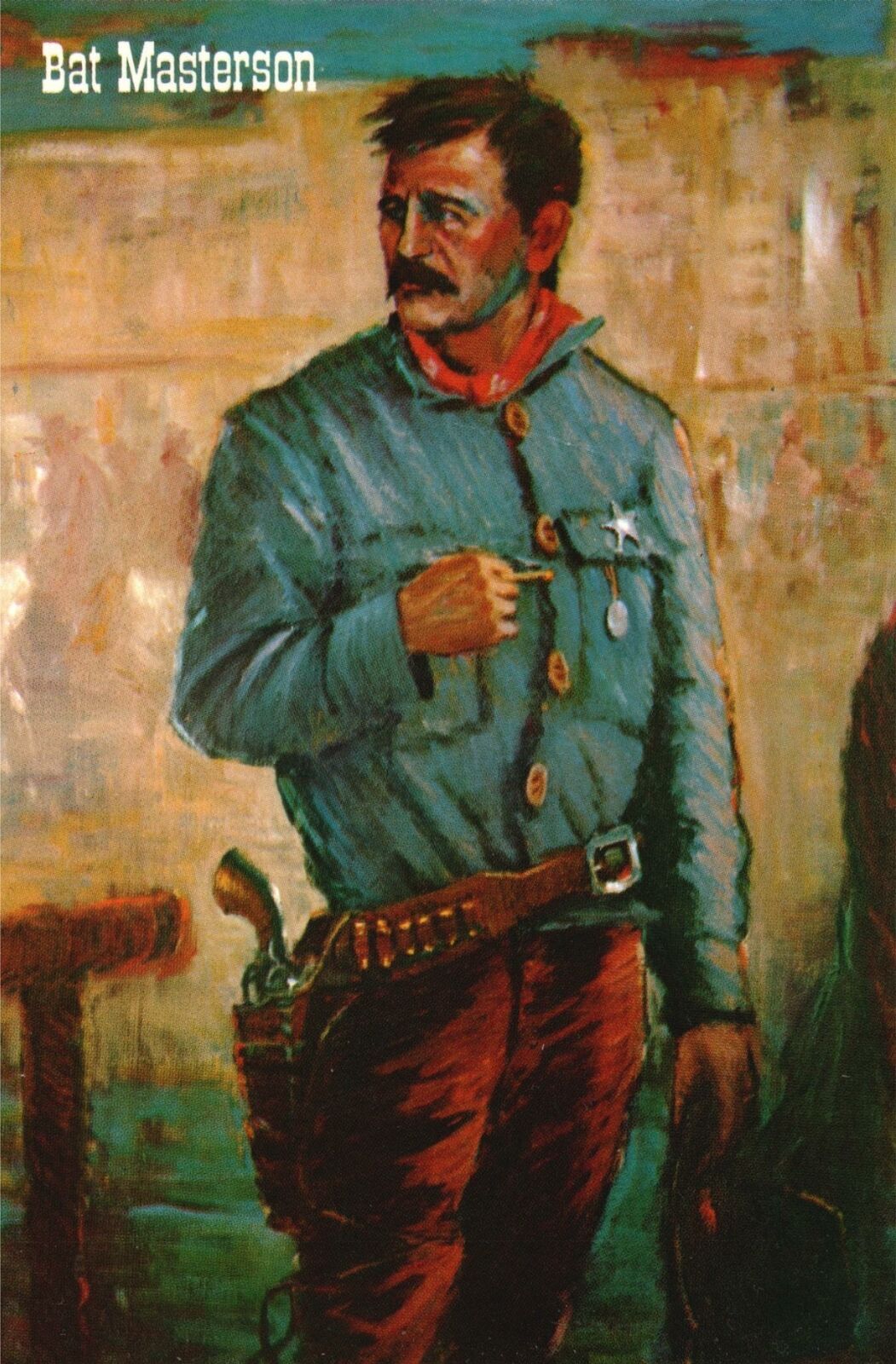 Vintage Postcard Gunfighters Old West Collector's Bat Masterson Elko ...