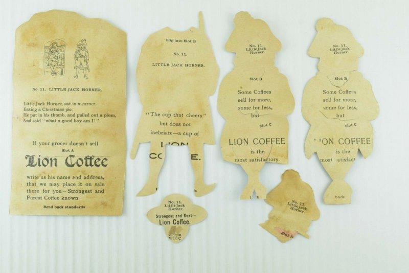 1880's Little Jack Horner Paper Doll Toy Set Lion Coffee Victorian Lot ...