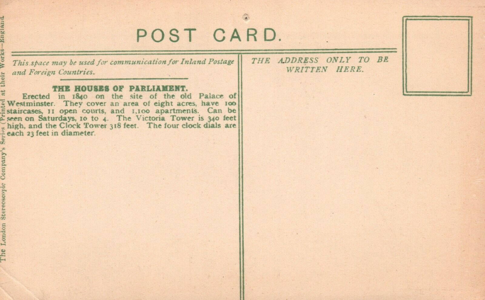 Vintage Postcard 1910's Houses of Parliament London UK From Water Scene ...
