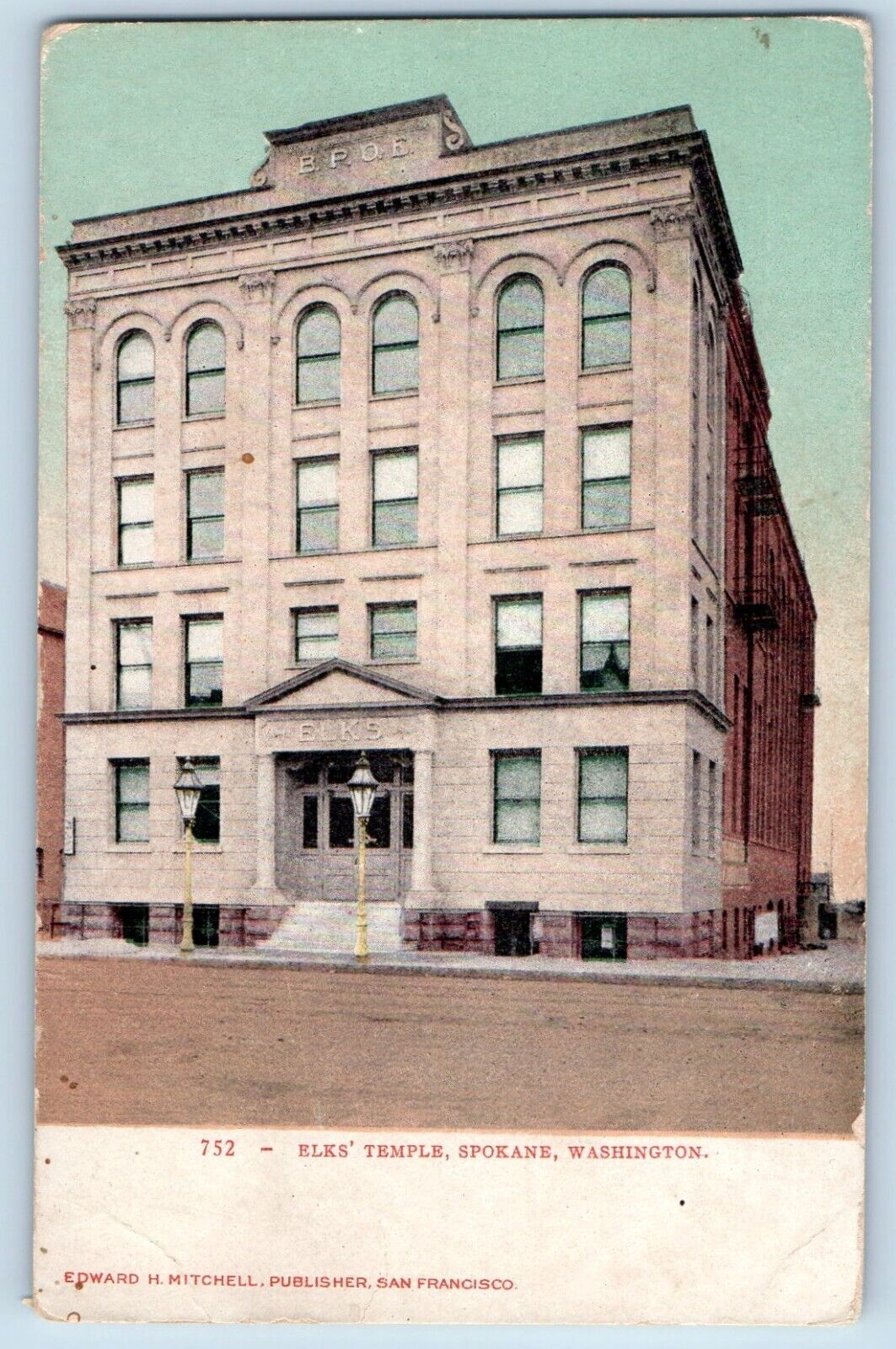 Spokane Washington Postcard Elks Temple Exterior Building 1910 Vintage ...