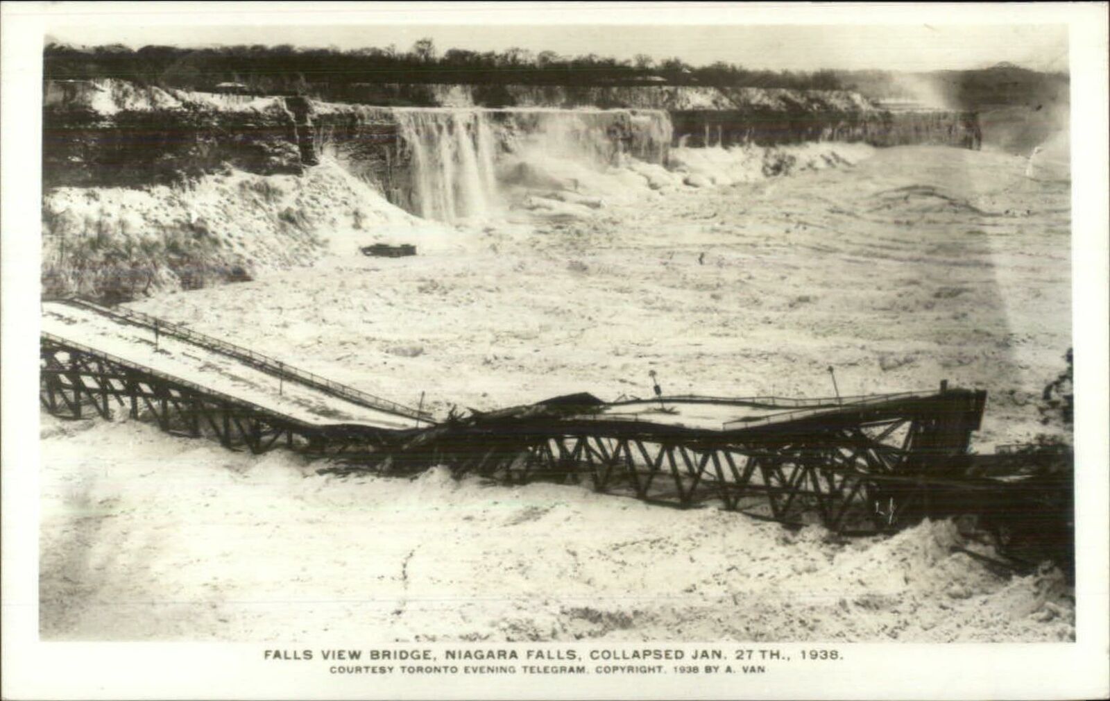 Niagara Falls Bridge Collapse 1938 Real Photo Postcard | United States ...