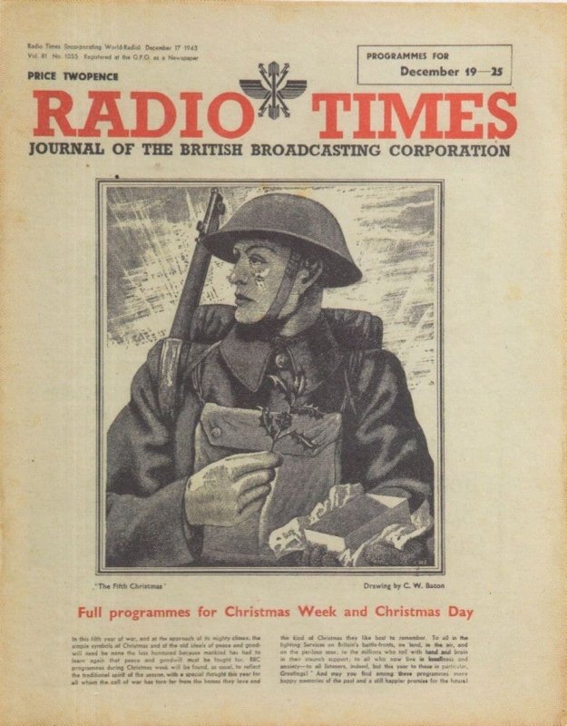 BBC Radio Times in 1943 WW2 Wartime Britain Magazine Postcard | Topics ...