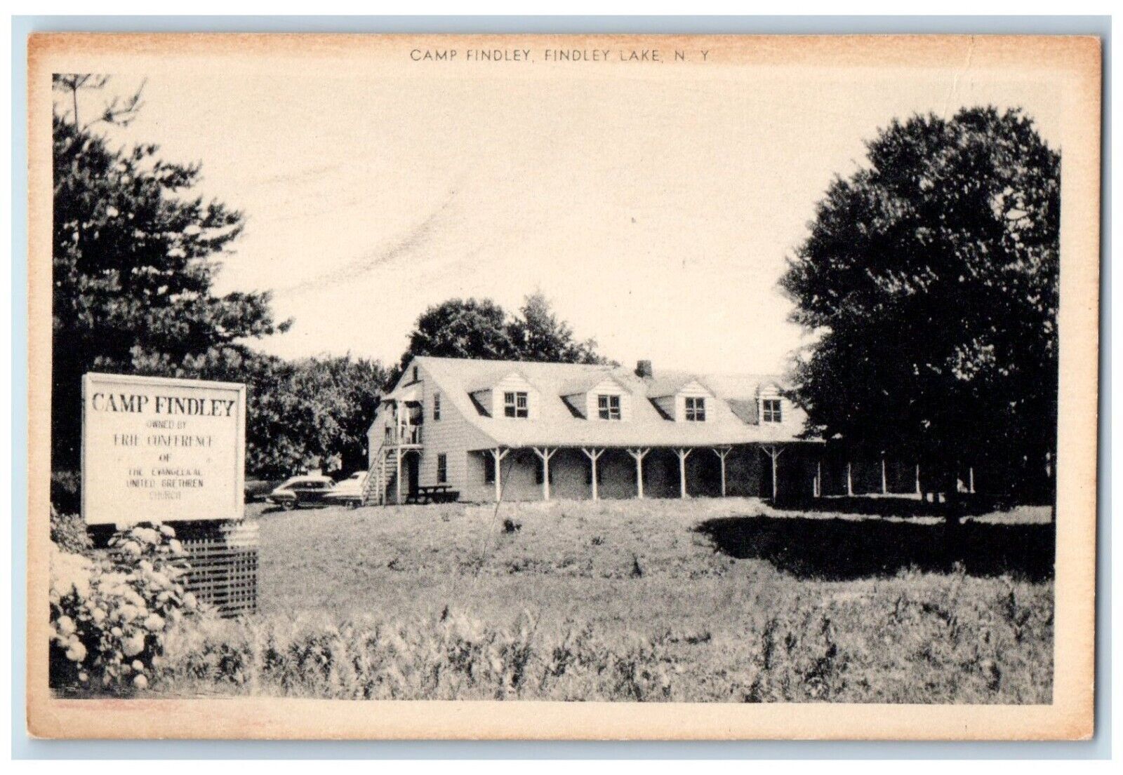 c1920 Camp Findley Signage Exterior House Findley Lake New York Vintage ...
