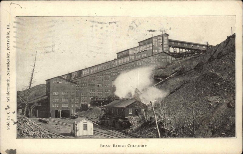 Coal Mining Bear Ridge Colliery Publ & Mailed Pottsville PA 1905 ...