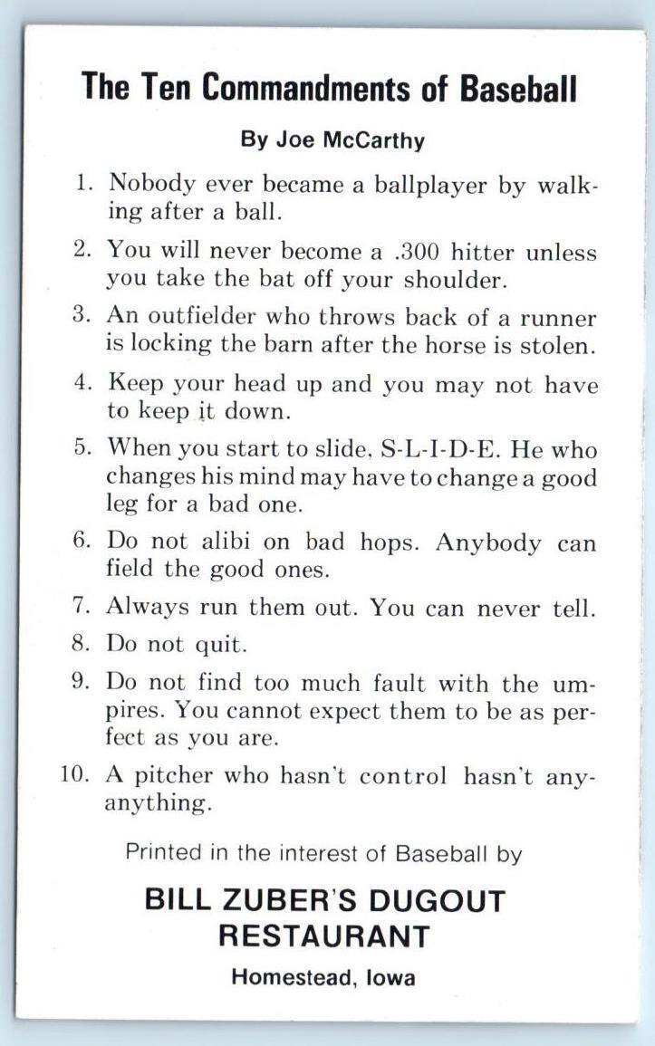 HOMESTEAD, IA Iowa ~ Bill Zuber's DUGOUT RESTAURANT c1960s Baseball ...