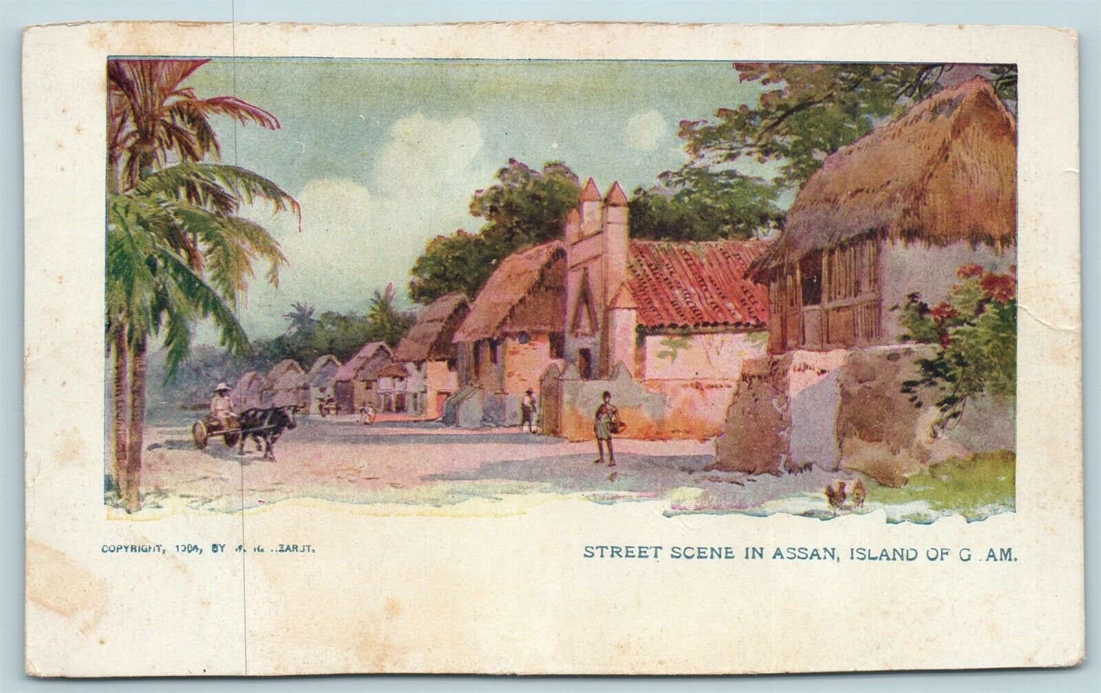 Postcard 1904 Street Scene in Assan Island of Guam X4 | Australia ...