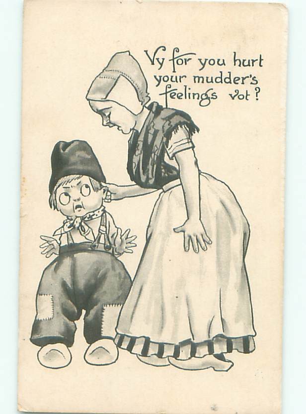 Pre-Linen Comic MOM PULLING BOY BY THE EAR AB9700 | Topics - Cartoons ...