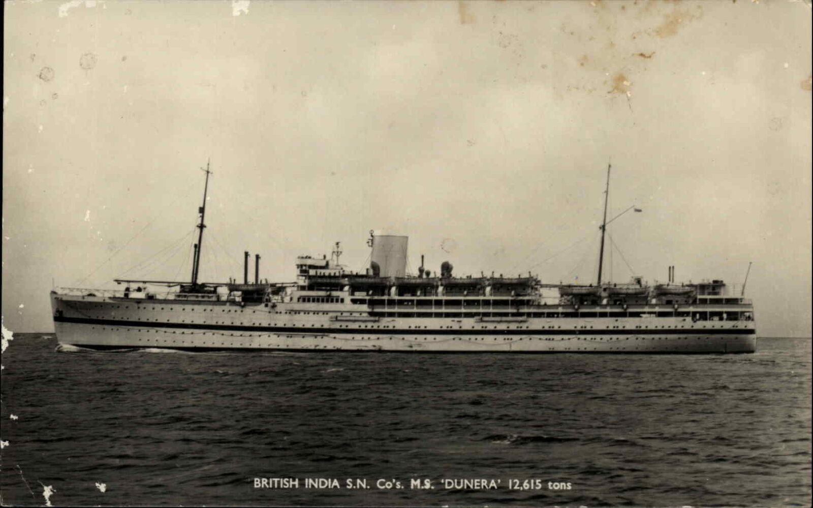 Vintage RPPC British India S.N. Co STEAMER SHIP S.S. Dunera PASSENGER ...