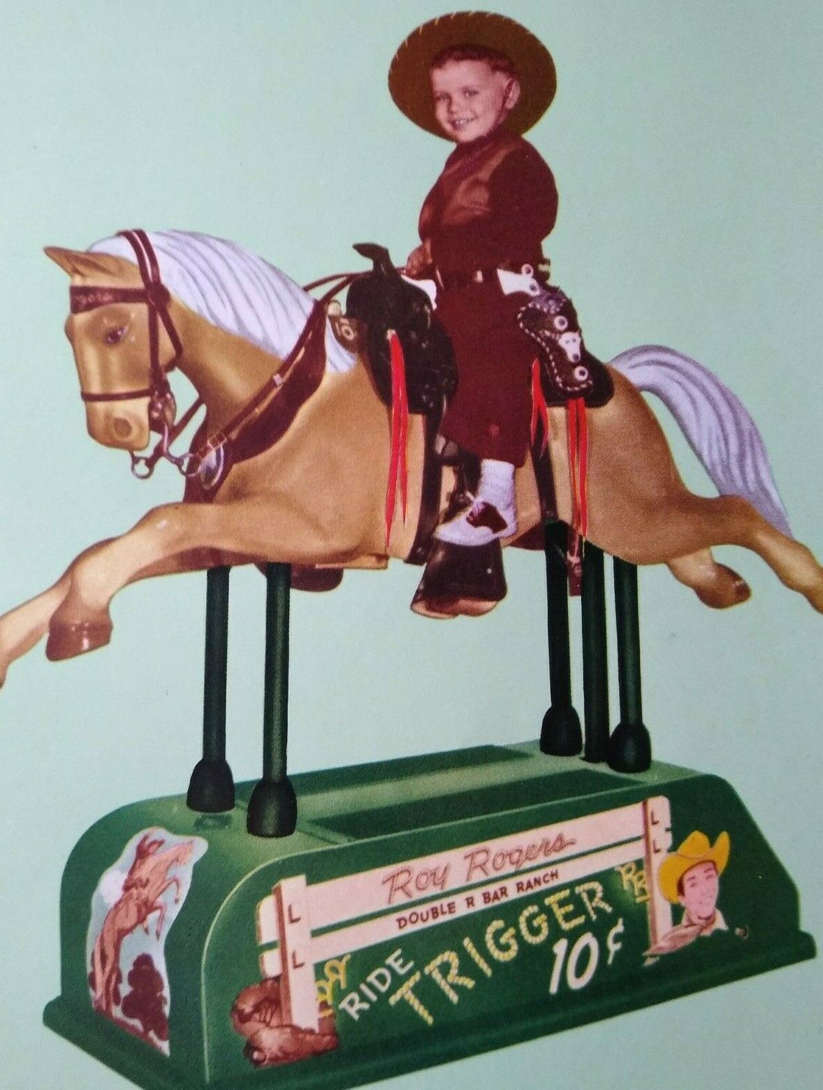 Roy Rogers Trigger Kiddie Ride Flyer Original Horse Western Cowboy 1954 ...