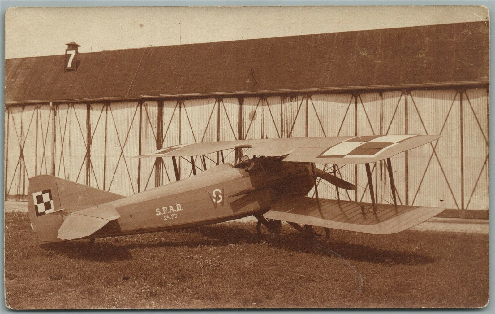Early Aviation S.P.a.D. French Biplane Antique Real Photo Postcard ...